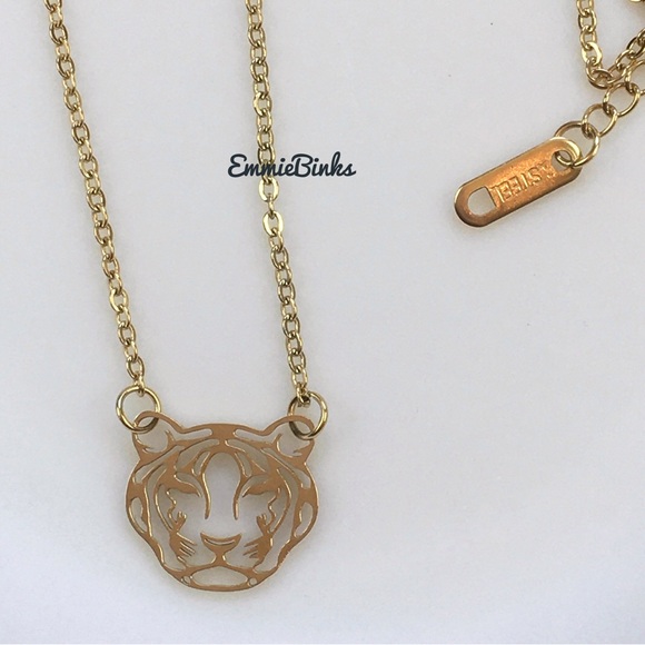 Free People | Jewelry | New Fp Gold Plated Tiger Cutout Pendant ...